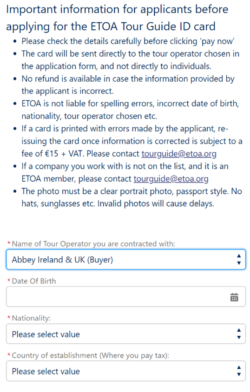 Tour Guide ID card - ETOA - European tourism association | 1,200 ...